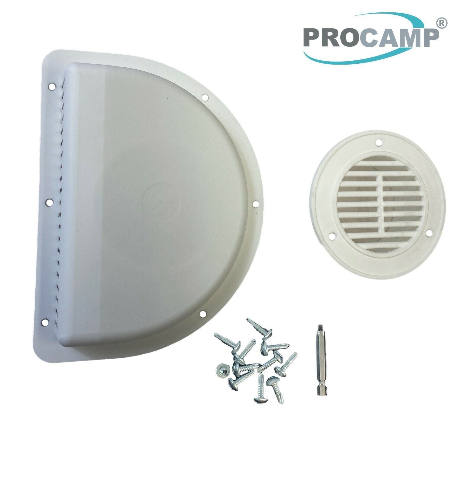 ProCamp RV White Cargo Trailer Air Flow Vent Kit W/ Installation Acces