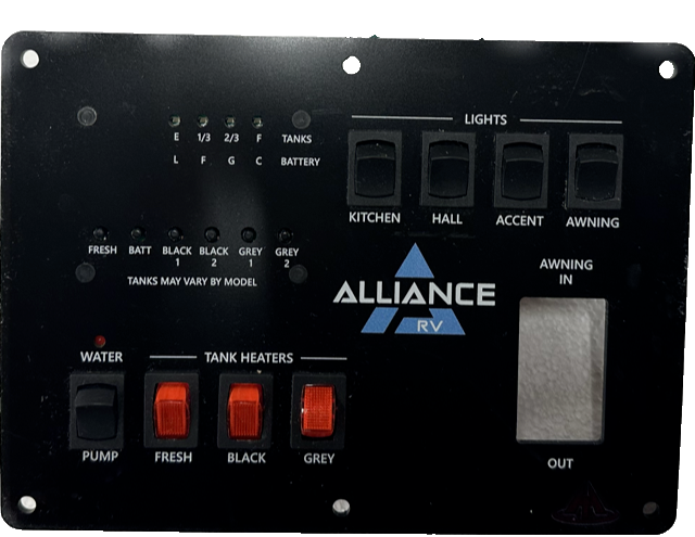 RV Alliance Control Panel Tank/Lights Travel Trailer - Fifth Wheel