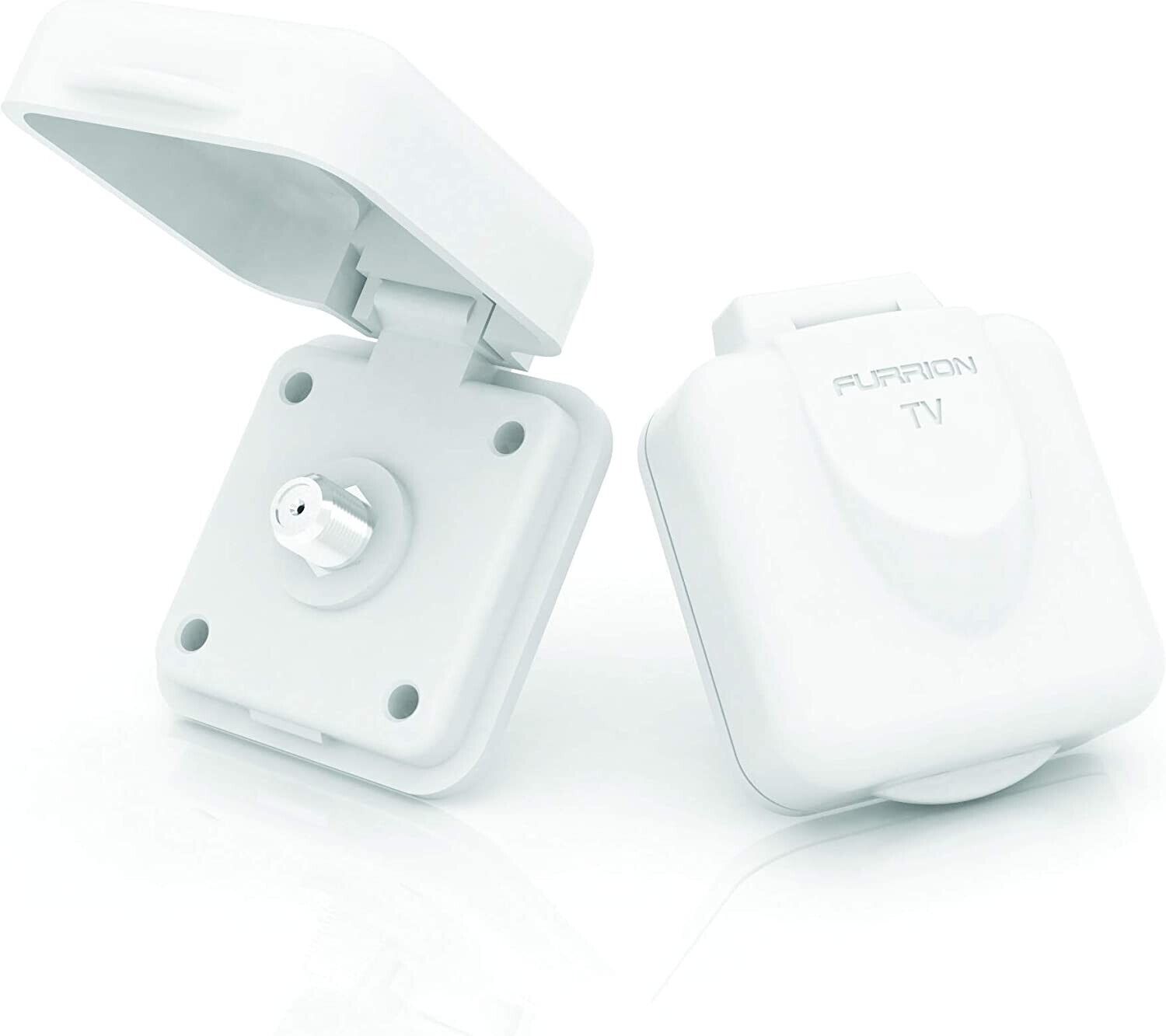 Furrion FTVINB-PS White Mini TV/SAT Inlet Square Coaxial Cable Camper