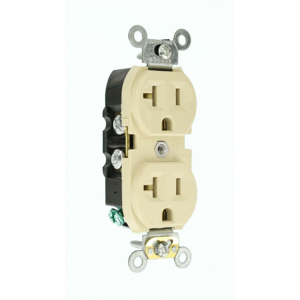 20 Amp 125-Volt Narrow Body Duplex Outlet Straight Blade Commercial Gr