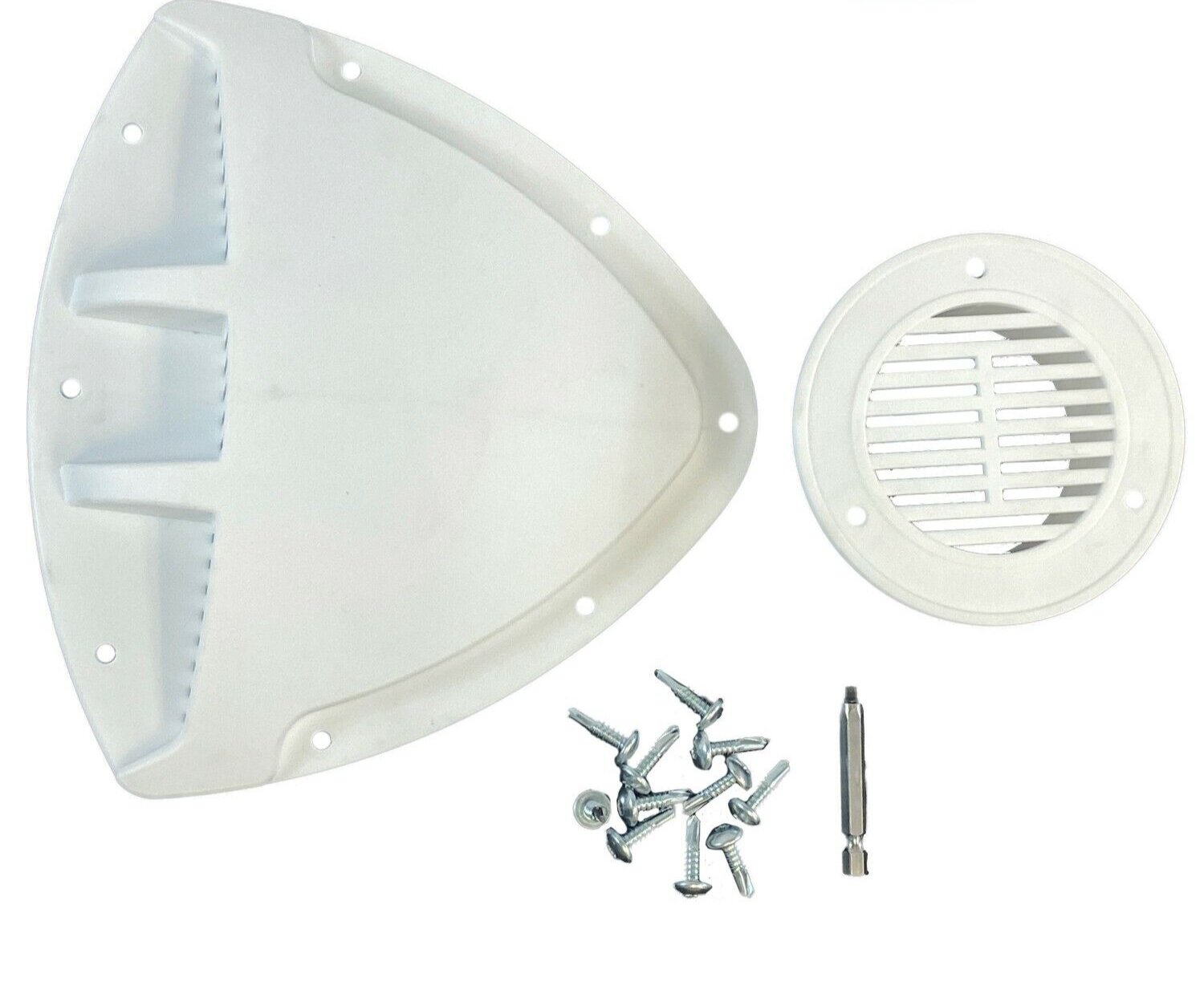 ProCamp RV White Cargo Trailer Air Flow Vent Kit W/ Installation Acces