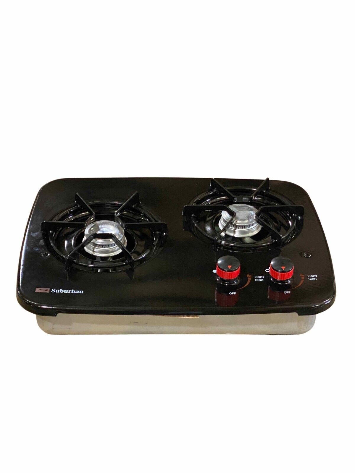 Suburban RV 2 Burner LP Propane Drop-In Cooktop Black SDN2U 3727A