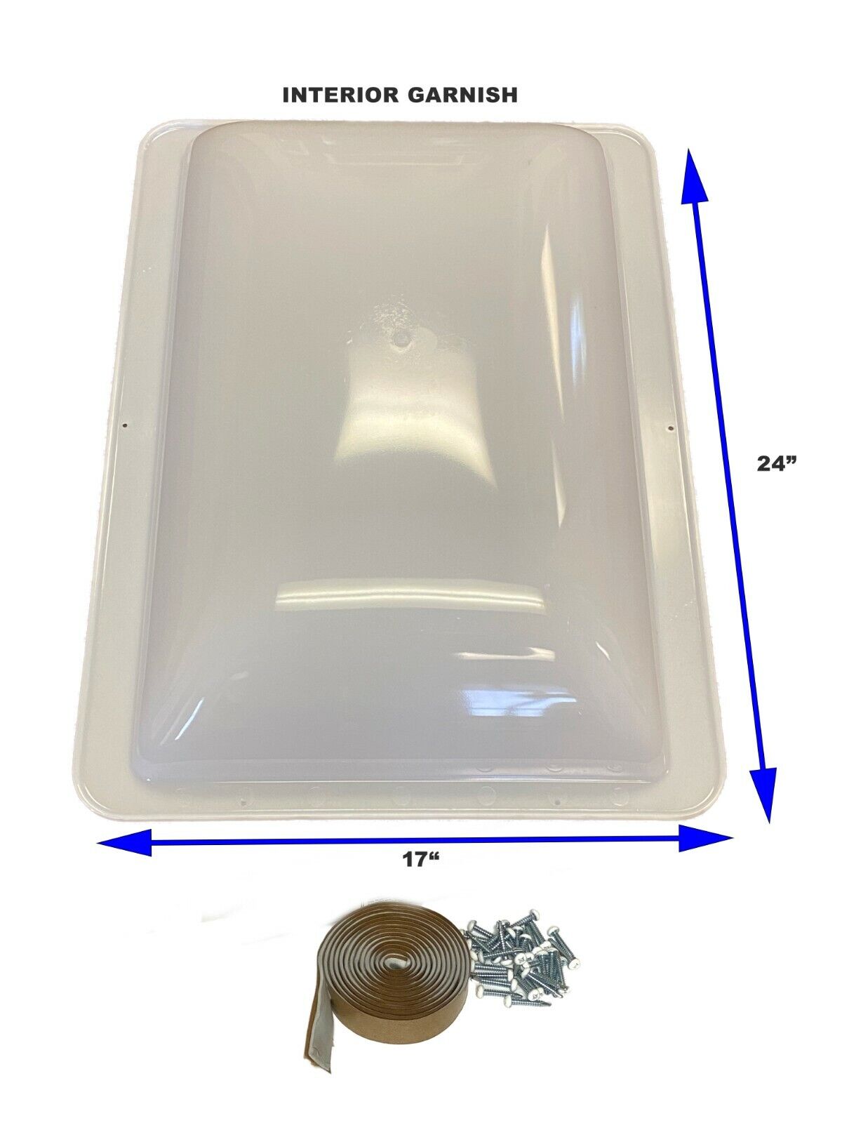 RV Skylight Interior Garnish 17" X 24" White Camper Skylight
