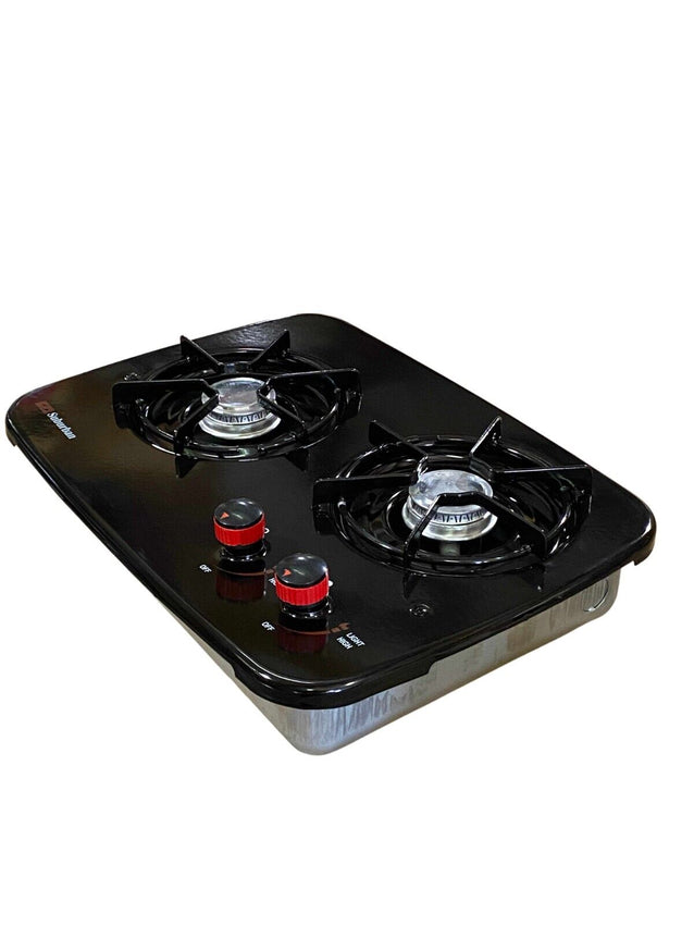 Suburban RV 2 Burner LP Propane Drop-In Cooktop Black SDN2U 3727A
