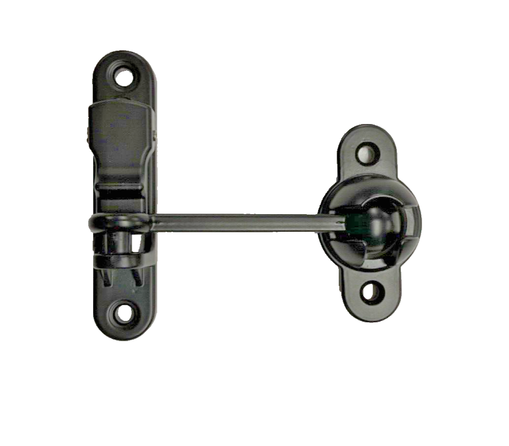 Ball Socket RV Door Holdback 4" Black Power Coated Aluminum Cargo Trai