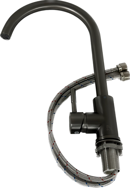Kitchen Faucet 231012 Gun Metal Single Handle W/ Flexible Supply Lines