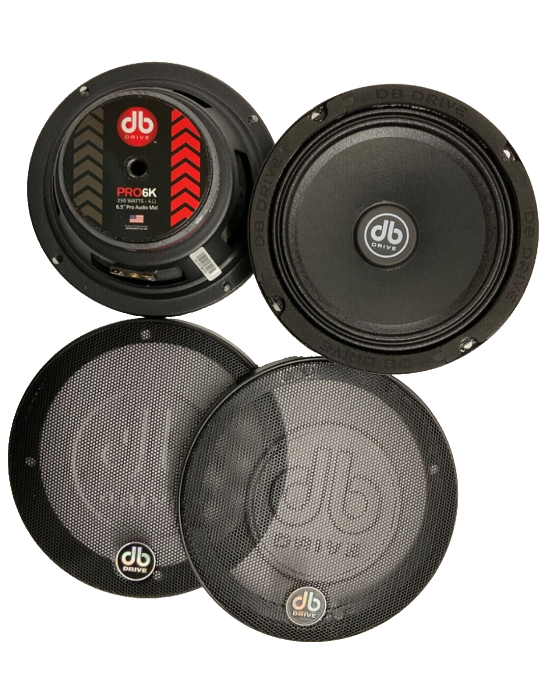 DB DRIVE PRO6K 6.5″ PRO Audio Midrange Component Speakers -Tweeters No
