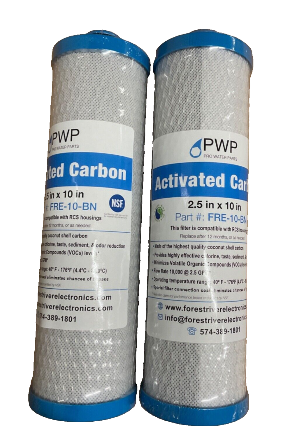 2PK PWP RV FRE-10-BN Water Filter 2.5" x 10" Activated Carbon Replaces