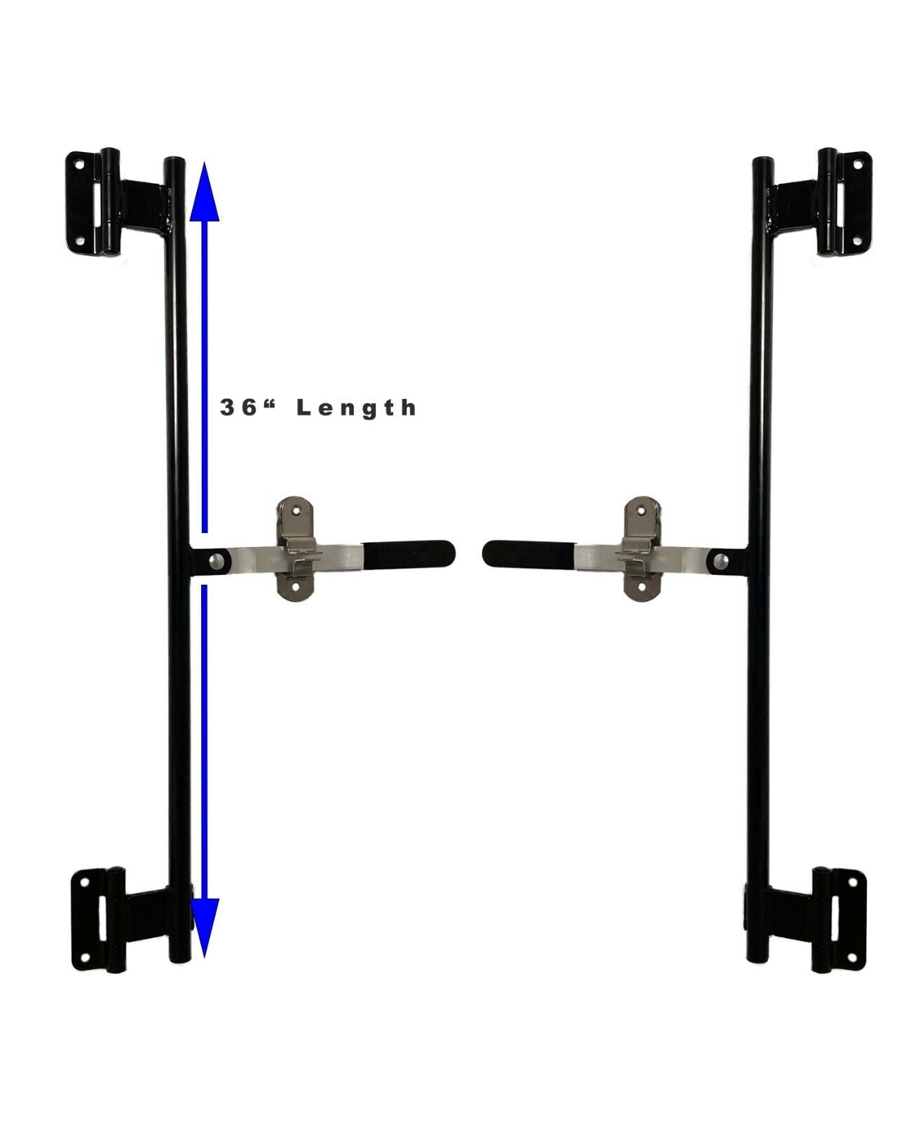2 Pack 36" Aluminum Black Cargo Trailer Swing Door Hinged Cam Bar Lock