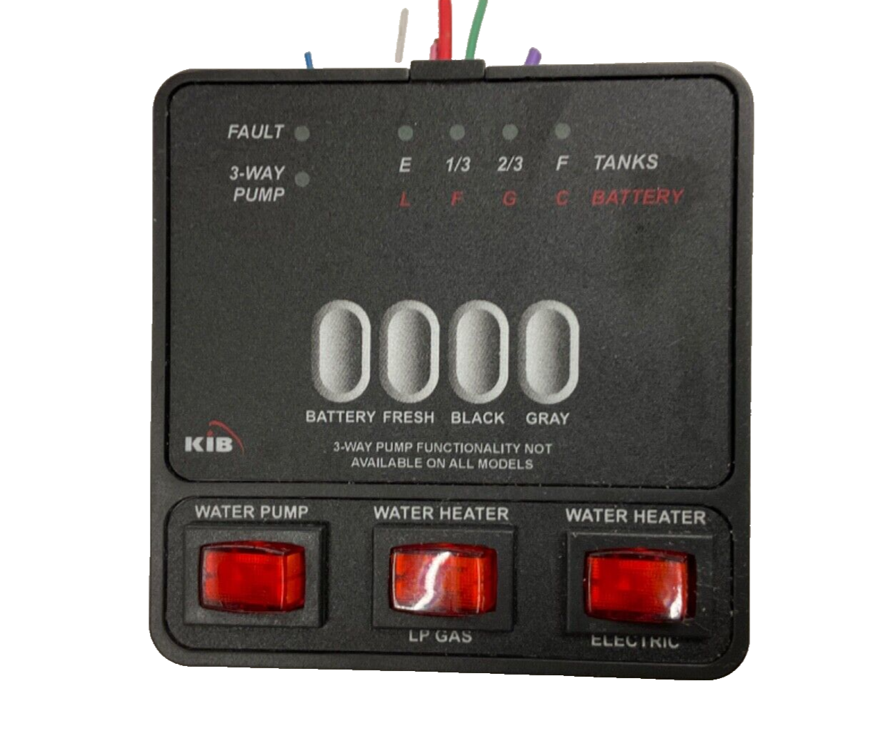KIB M-Panel 3-WAY Tank Sensor Monitor PANEL-BLACK RV Travel Trailer